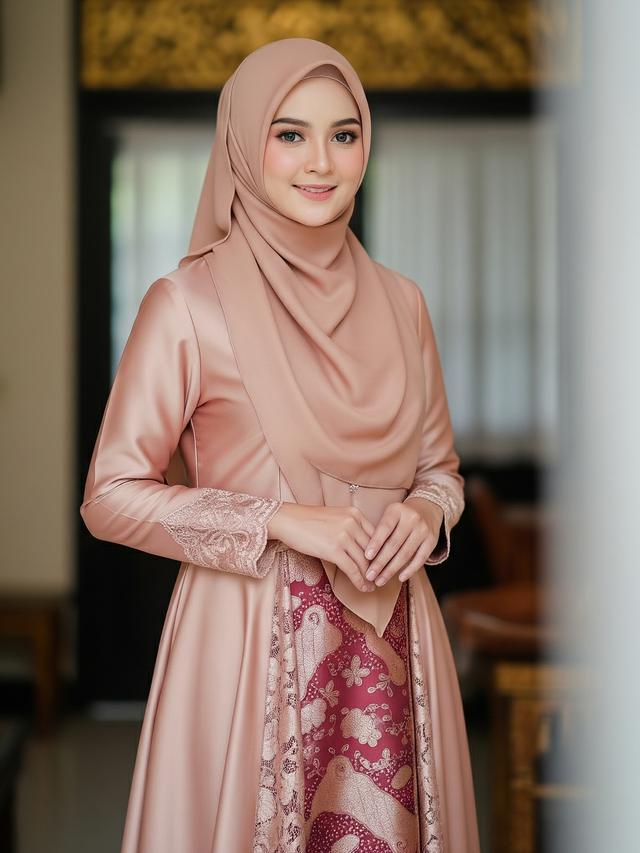 7 Tren Model Gamis Batik Brokat Warna Rose Gold Ramadan 2026, Simpel ...