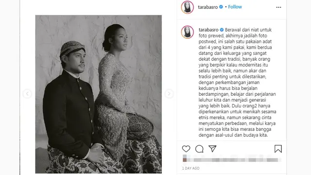 Berbalut Kebaya, Tara Basro Tampil Swag dengan Kacamata Hitam di Potret ...