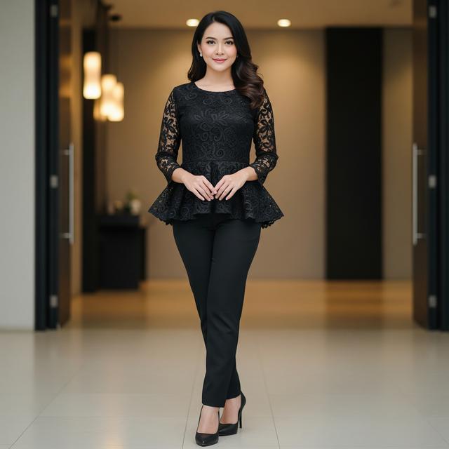 9 Model Atasan Brokat Warna Hitam Elegan, Pesona Klasik dan Modern 2025