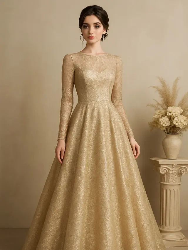 8 Model Long Dress Brokat Kekinian di 2025 dengan Nuansa Glamour dan ...