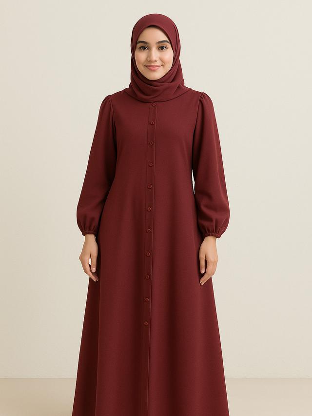 10 Model Gamis Burgundy Terbaru 2025 yang Kasual dan Modis untuk Semua Usia