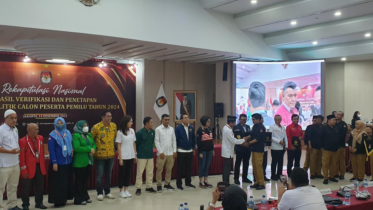 Nomor Urut Parpol Pemilu 2024: PKB 1, Gerindra 2, PDIP 3, Golkar 4