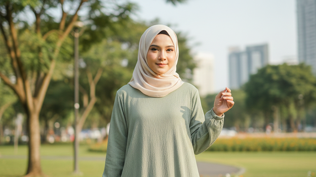 10 Gamis Warna Sage Green Elegan, Tampilan Anggun di Segala Acara