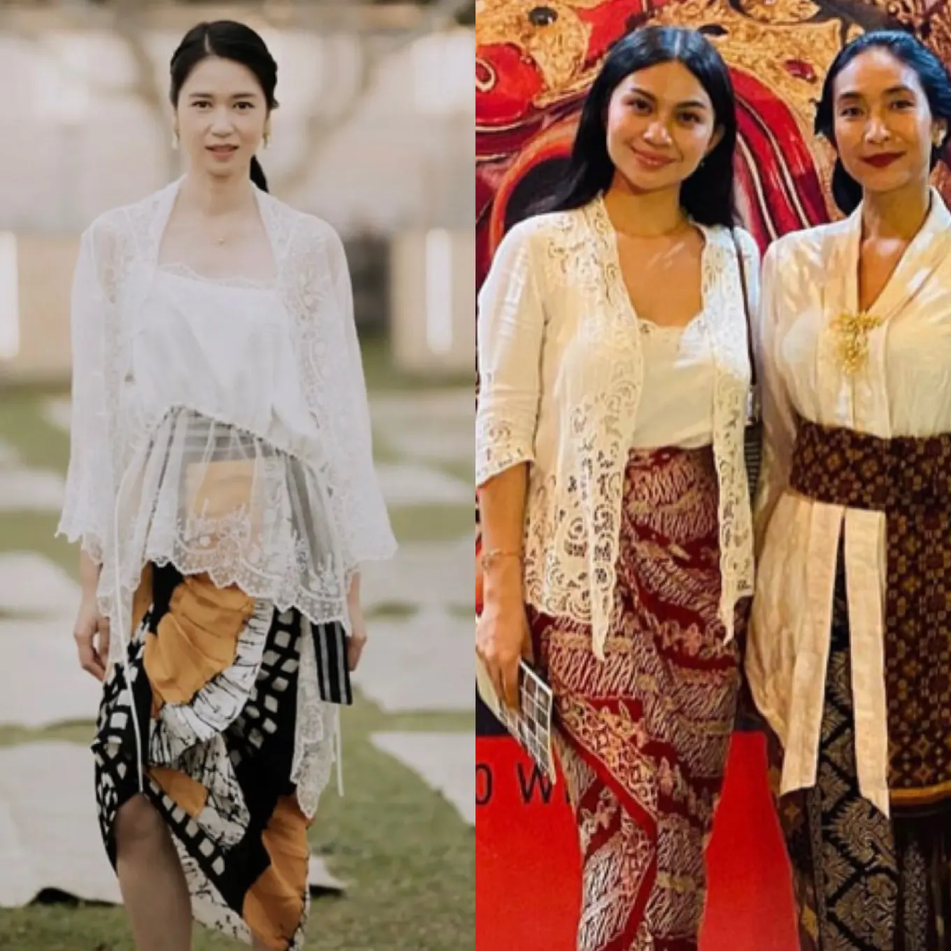 10 OOTD Atasan Putih Dipadukan dengan Kain Lilit Batik, dari Ariel Tatum Hingga Laura Basuki