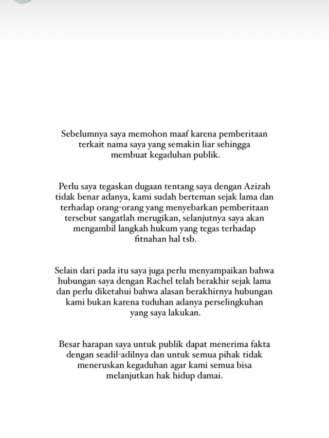 Salim Nauderer Bantah Selingkuh dengan Azizah Salsha, Putus dari Rachel ...