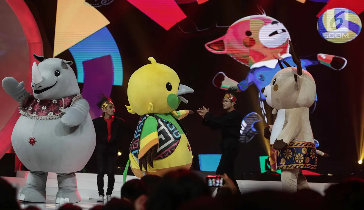 FOTO: Mengenal Lebih Dekat Tiga Maskot Asian Games 2018 - Foto Liputan6.com