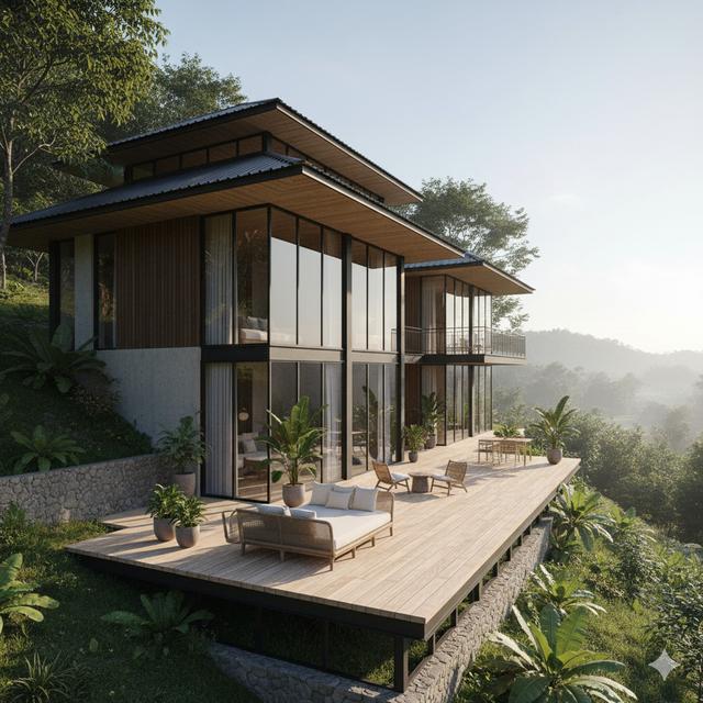 7 Model Rumah Tropis di Area Perbukitan dengan Ventilasi Alami yang ...