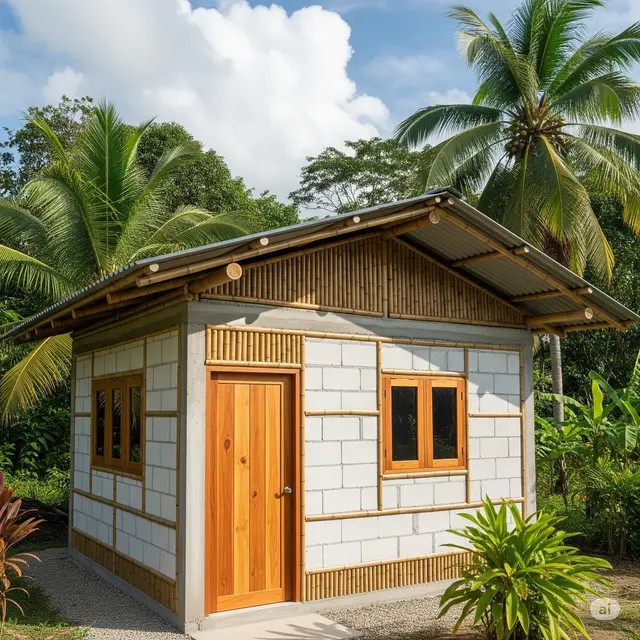 9 Desain Rumah Kecil Batako dan Bambu 1 Lantai, Alternatif Hunian Murah ...