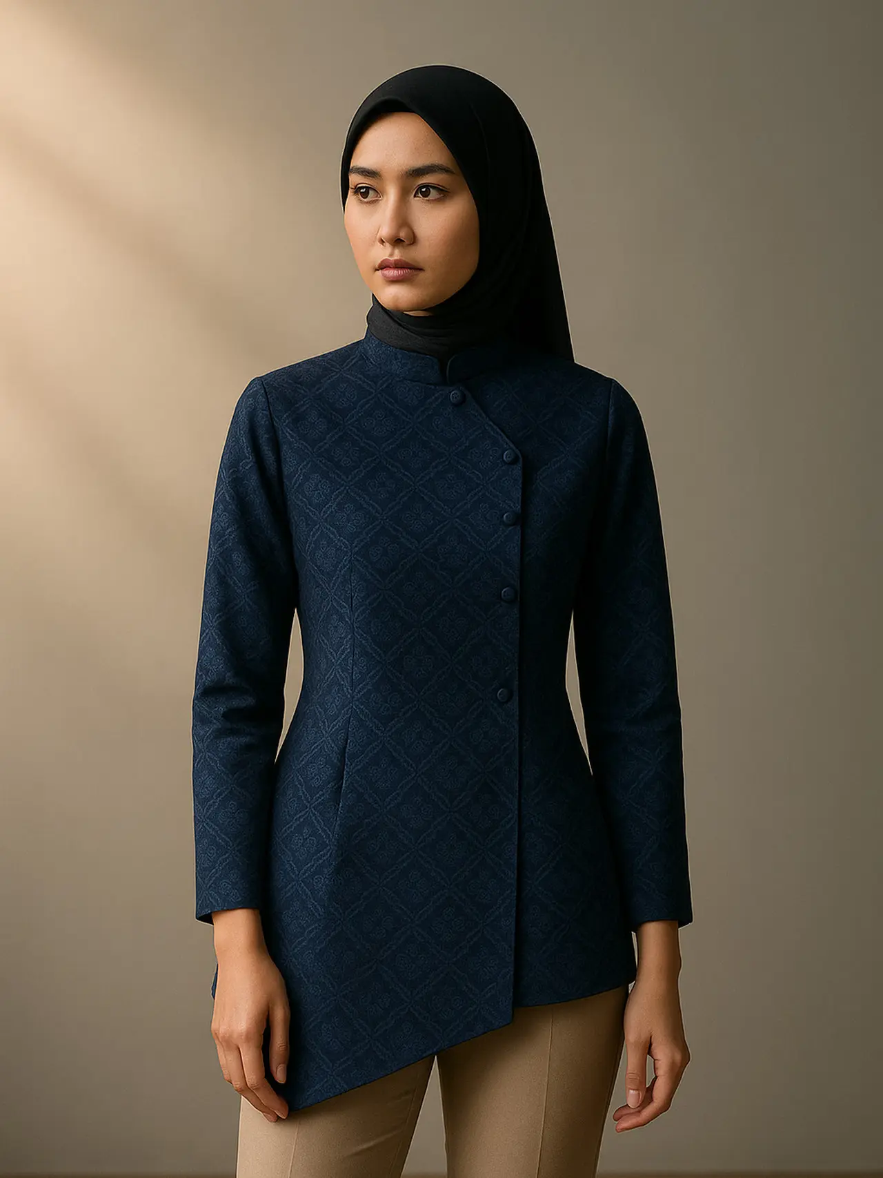 7 Model Baju Batik Kerah Shanghai untuk Kerja Kantoran, Tampil ...