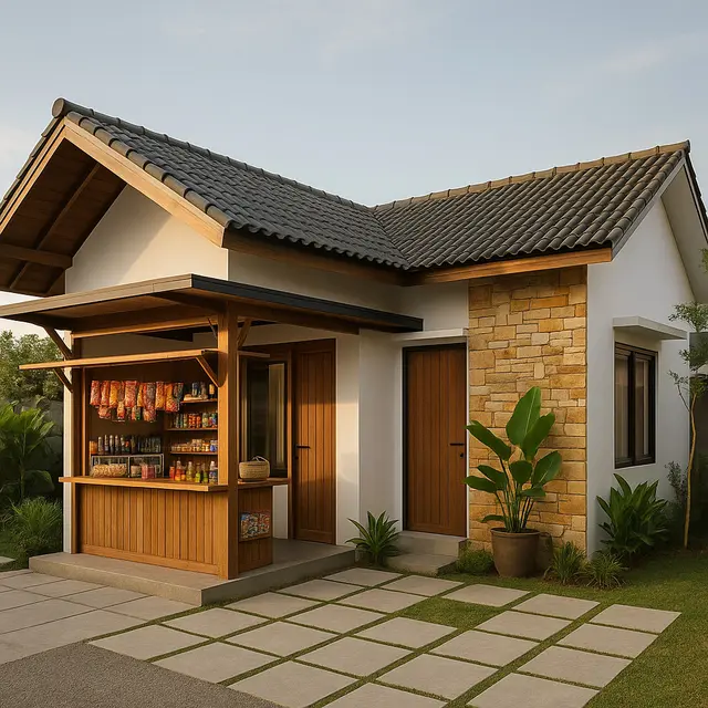 10 Model Rumah L-Shape dengan Warung Kecil di Depan, Hemat Ruang Tapi ...