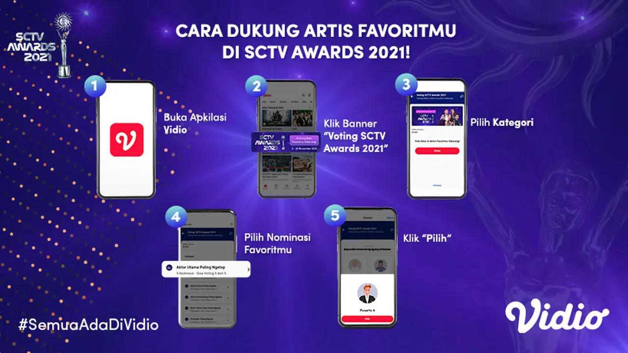 Cara Voting Artis Favorit SCTV Awards 2021 Melalui Aplikasi Vidio - ShowBiz Liputan6.com