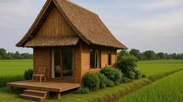 7 Gambar Rumah Sederhana Tepi Sawah yang Minimalis dan Cantik, Desain Super Estetik - Lifestyle ...