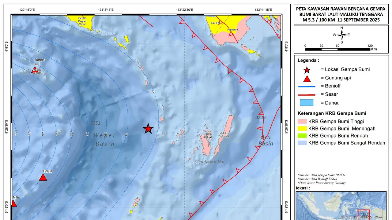 Analisis Penyebab Gempa Magnitudo 5,0 Guncang Maluku Tenggara - Regional Liputan6.com