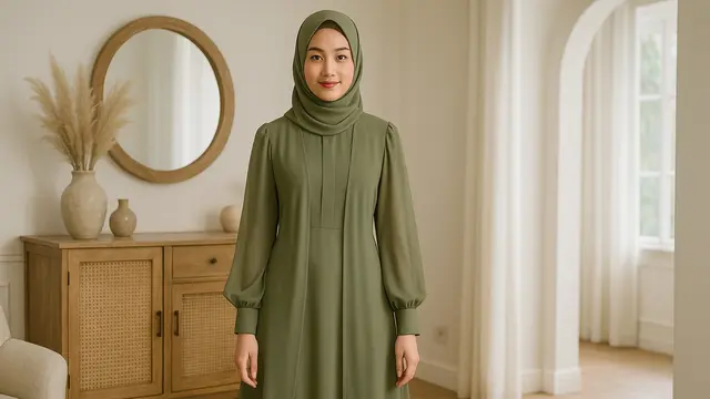 7 Model Gamis dengan Rompi Sifon, Anggun dan Ringan Dipakai Seharian ...
