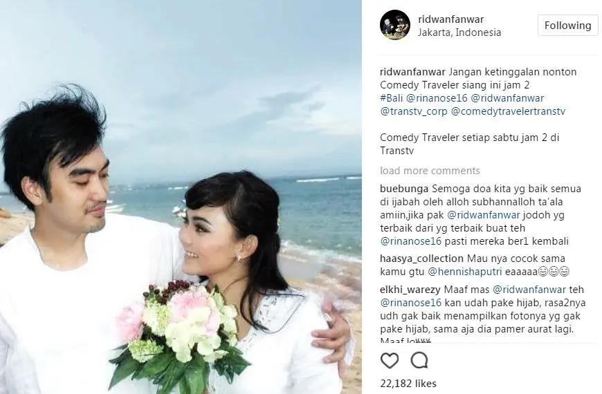 Pasang Foto Pernikahan, Mantan Suami Siap Rujuk dengan Rina Nose ...