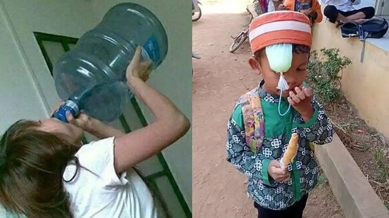 8 Potret Nyeleneh Cara Orang Minum Ini Malah Bikin Susah - Hot Liputan6.com