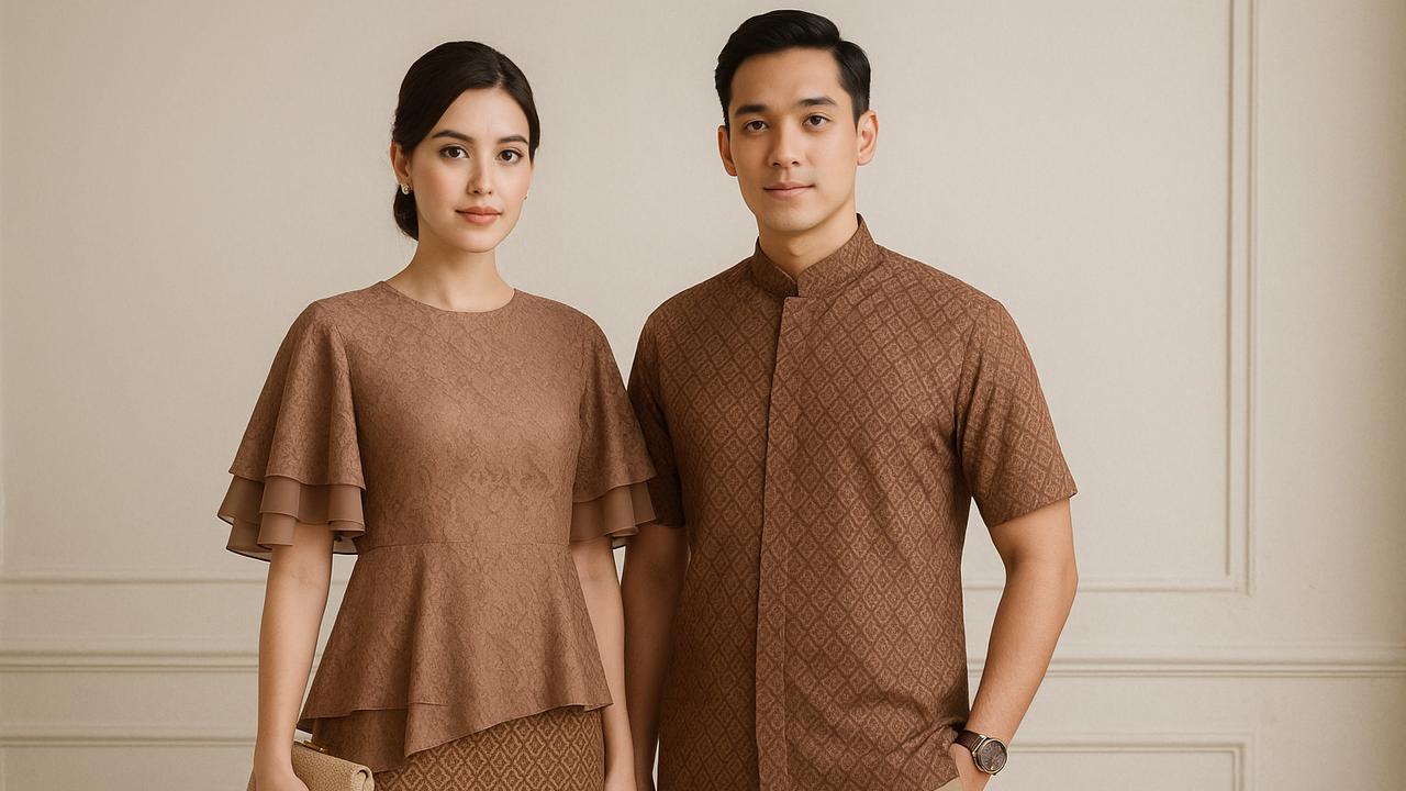7 Inspirasi Model Batik Kombinasi Brokat Sarimbit Terbaru 2025, Tampil ...