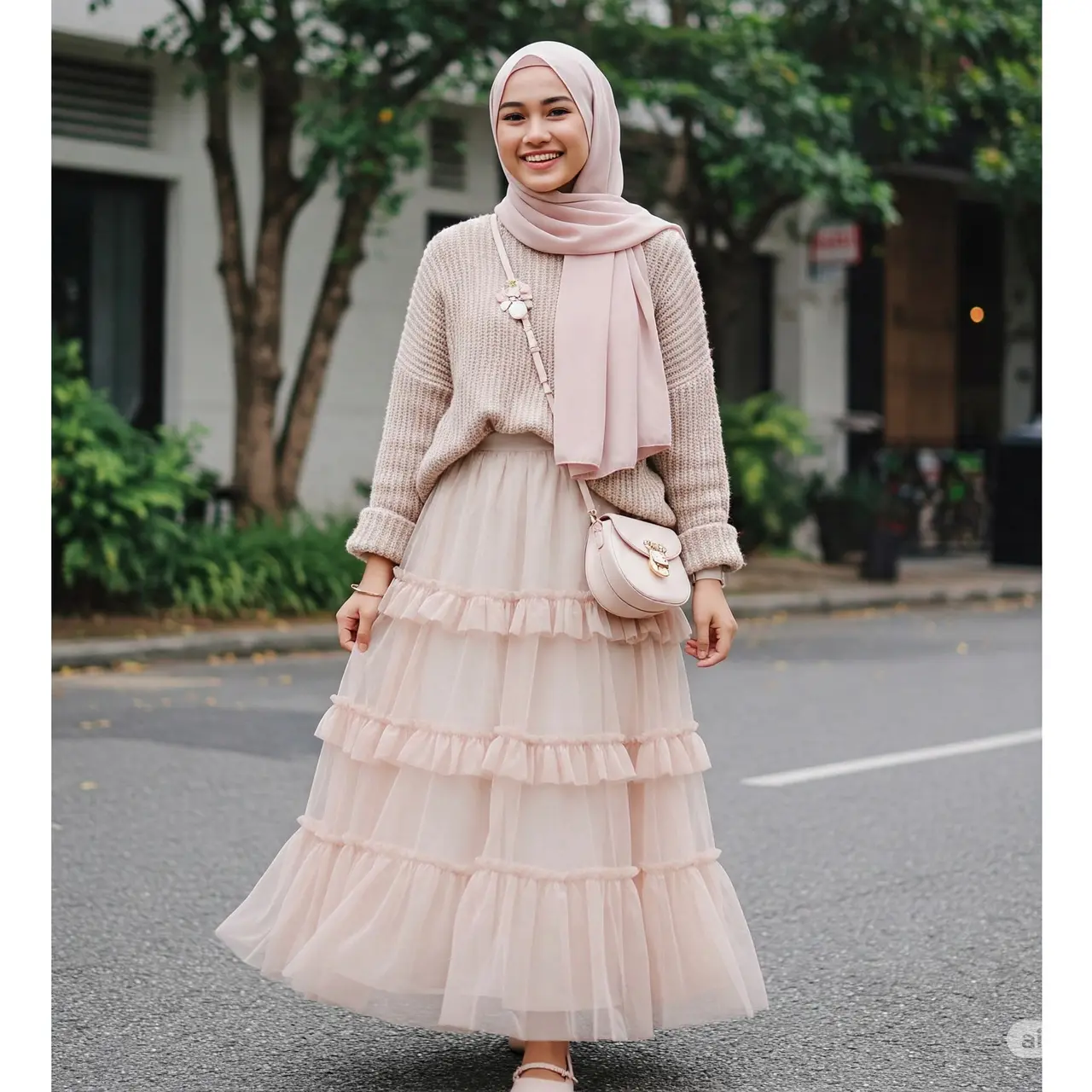7 Outfit Korean Style Hijab Rok Terbaru 2025, Tampil Feminin dan Modis ...