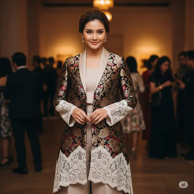 10 Model Busana Brokat Prancis Kombinasi Satin Elegan untuk Acara ...