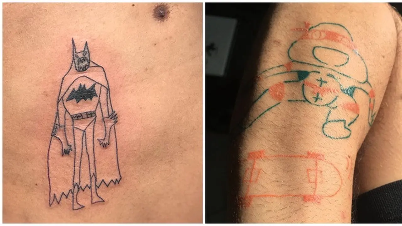 7 Tato Lucu Karya Cewek Brasil Ini Kayak Coretan Anak TK, Gemas Banget ...