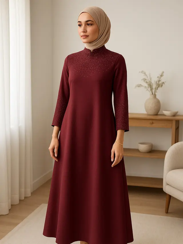 10 Model Gamis Burgundy Terbaru 2025 yang Kasual dan Modis untuk Semua Usia