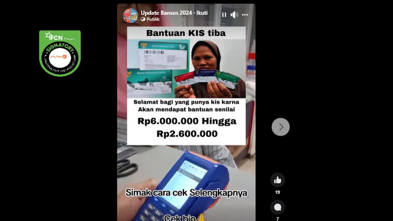 Cek Fakta: Link Pendaftaran Pengambilan Bansos Dalam KIS Ini Tidak Benar