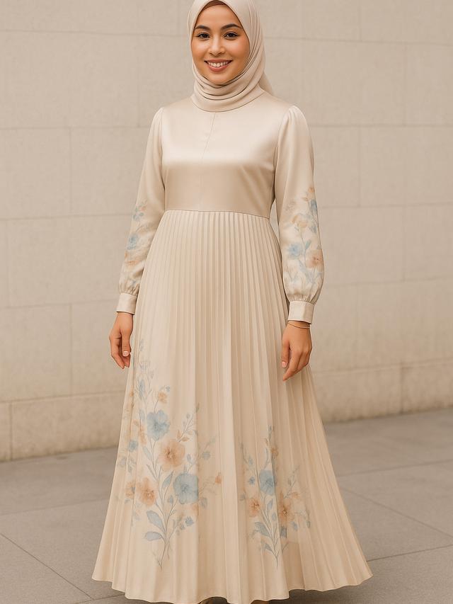 7 Model Gamis Bunga untuk Kondangan agar Terlihat Elegan - Hot Liputan6.com