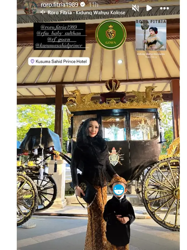 6 Detail Kebaya Brokat Roro Fitria di Peringatan Malam 1 Suro Mangkunegaran Solo - Hot Liputan6.com