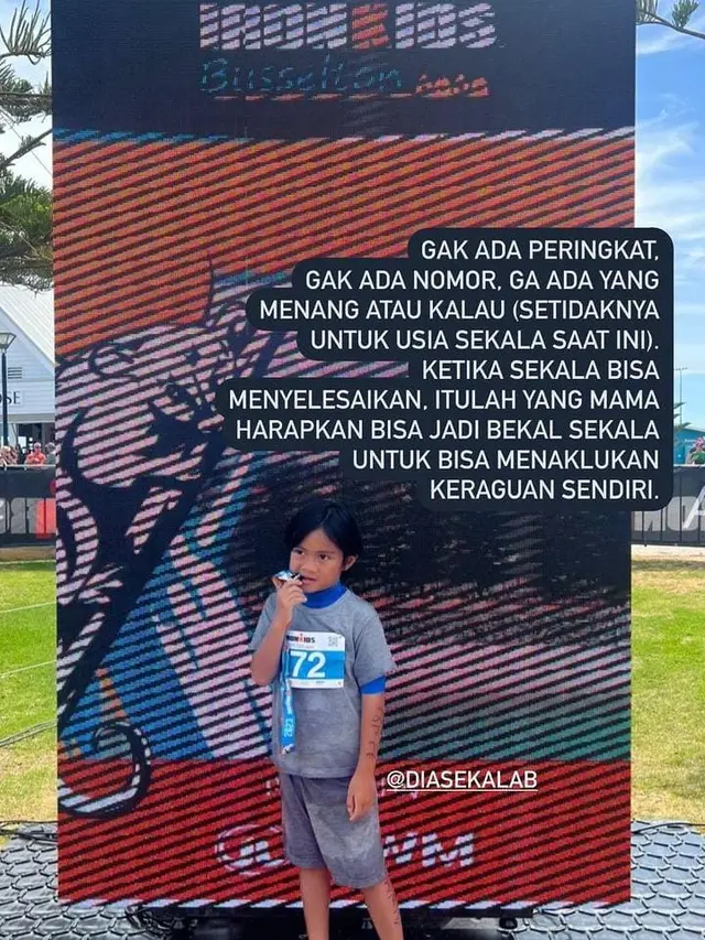 Ayudia Bing Slamet Bangga Anaknya Berhasil Finish di Olahraga Aquathlon: Respek Mama dan Dido ...