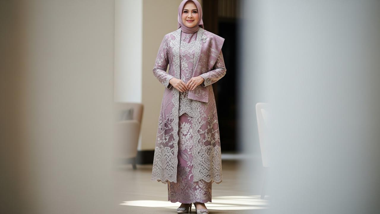 7 Model Gamis Blazer Brokat untuk Wanita 50 Tahun, Tampil Modis Tanpa ...