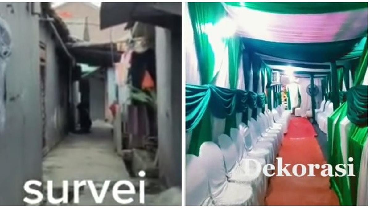 Viral, Pasangan Ini Sulap Gang Sempit Jadi Dekorasi Lokasi Pernikahan