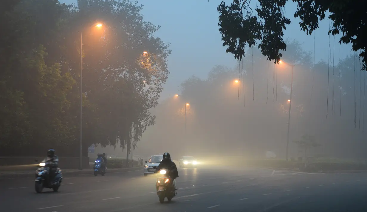 PHOTO: Kabut Asap Terparah Sesaki Ibu Kota India - Foto Liputan6.com