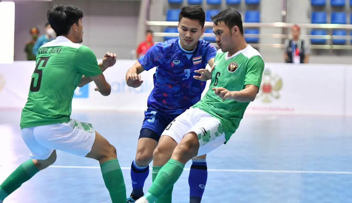 Foto Timnas Futsal Indonesia Ditahan Imbang Thailand Di Sea Games 2021