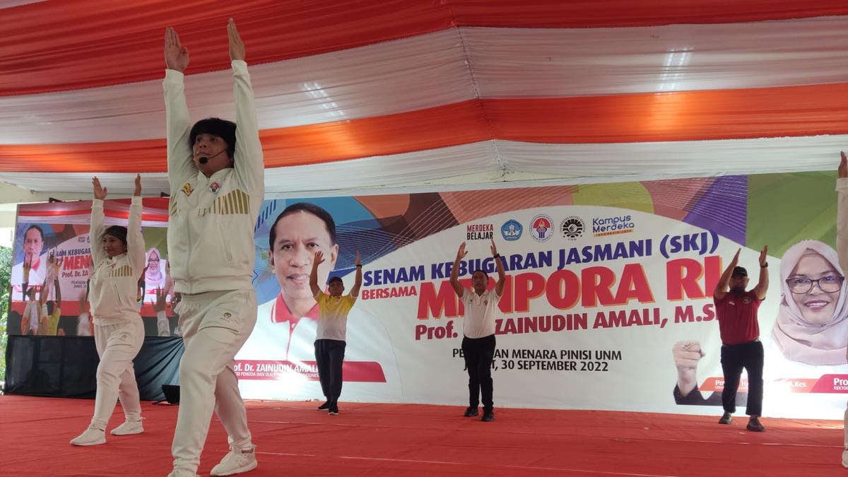 Melihat Serunya SKJ Bareng Menpora di Kota Makassar - Regional Liputan6.com