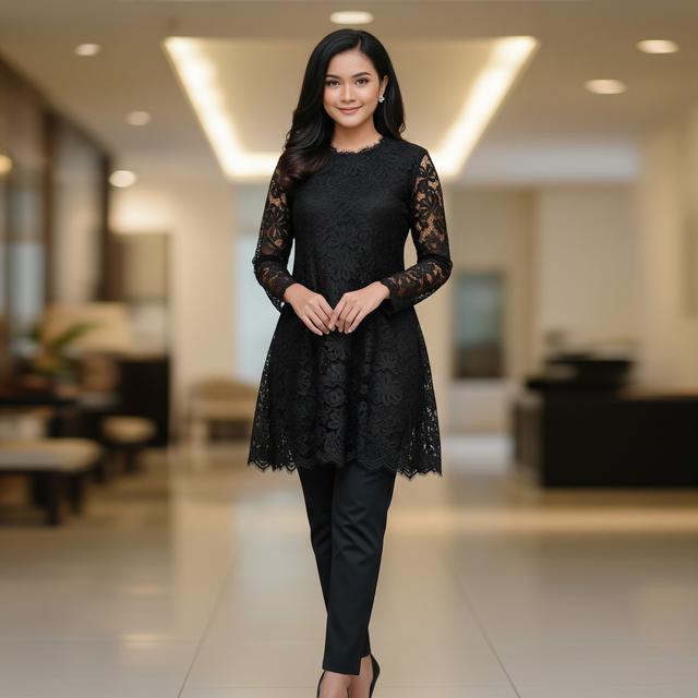 9 Model Atasan Brokat Warna Hitam Elegan, Pesona Klasik dan Modern 2025