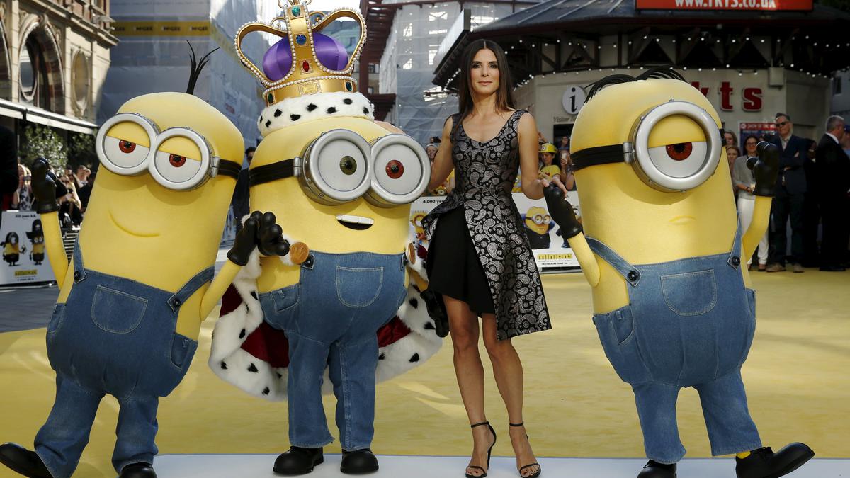 Keceriaan Sandra Bullock dengan Minion - Foto Liputan6.com
