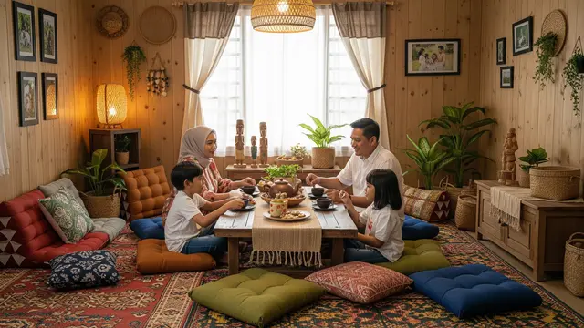 7 Model Ruang Keluarga Rumah Kampung yang Hangat dan Nyaman untuk Kumpul