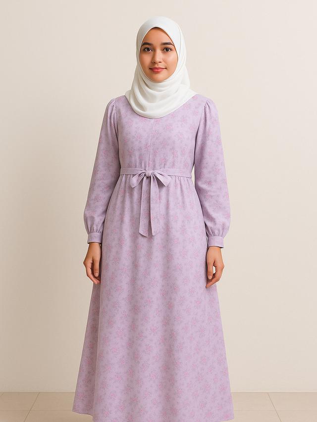 10 Inspirasi Gamis Motif Floral Warna Pastel Terbaru 2025, Bikin ...