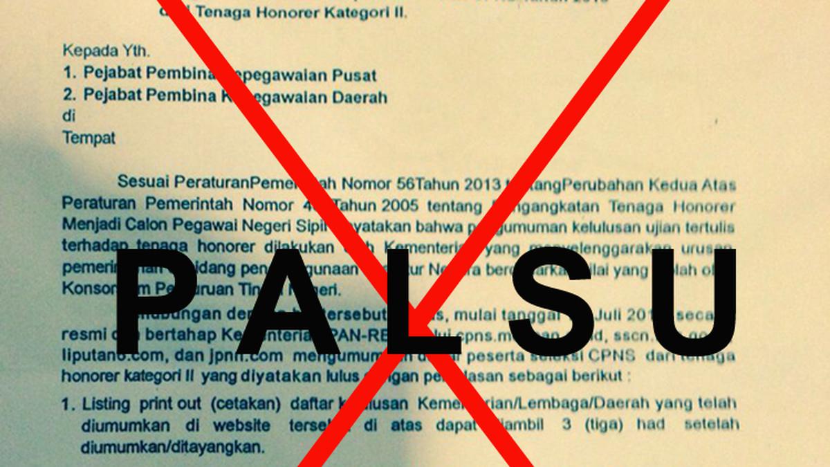 Waspada, Beredar Lagi Surat Palsu Pengangkatan CPNS