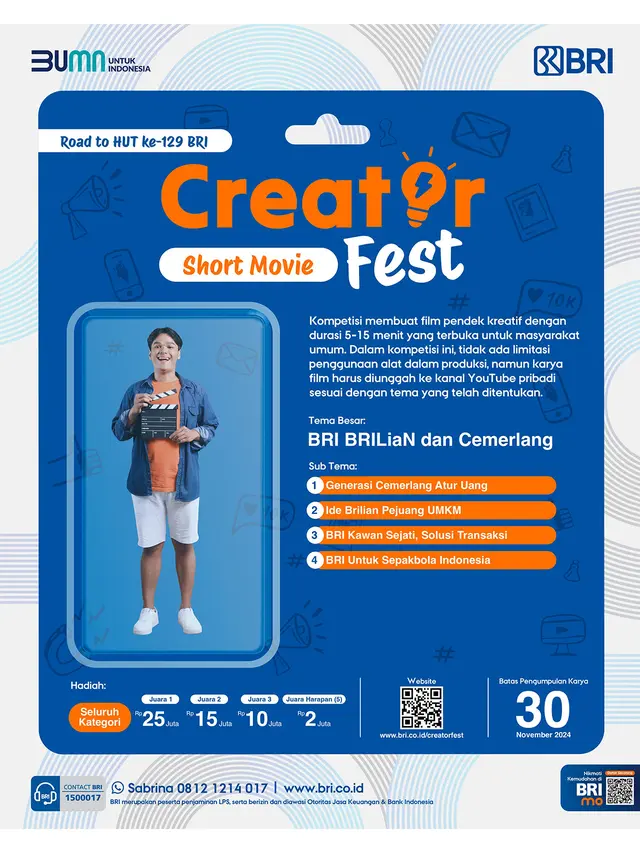 Syarat dan Ketentuan Kompetisi BRI Creator Fest 2024 Berhadiah Rp600 Juta - Lifestyle Liputan6.com