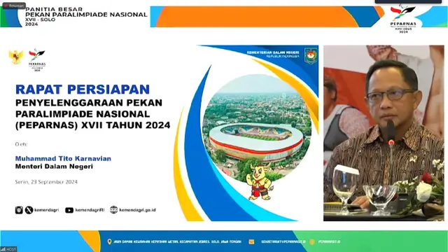 Mendagri Ungkap Persiapan Peparnas XVII Solo 2024 Terus Dimatangkan - News Liputan6.com