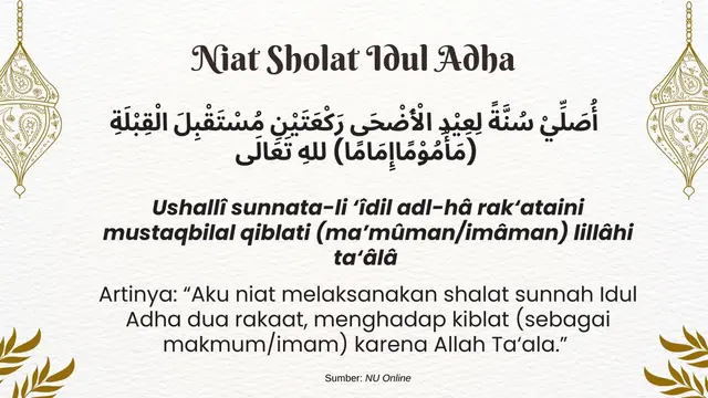 Tata Cara dan Niat Sholat Idul Adha 2024 Lengkap 6 Sunnah Sebelumnya ...