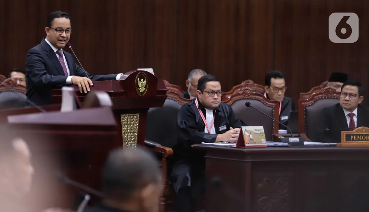 Anies-Muhaimin Hadiri Langsung Sidang Perdana PHPU di Mahkamah Konstitusi - Foto Liputan6.com
