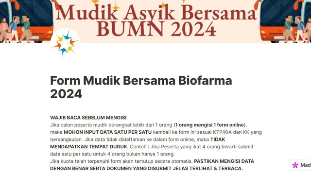 Mudik Gratis 2024 Bersama BUMN, Ini Cara Daftar dan Link-nya - Hot Liputan6.com