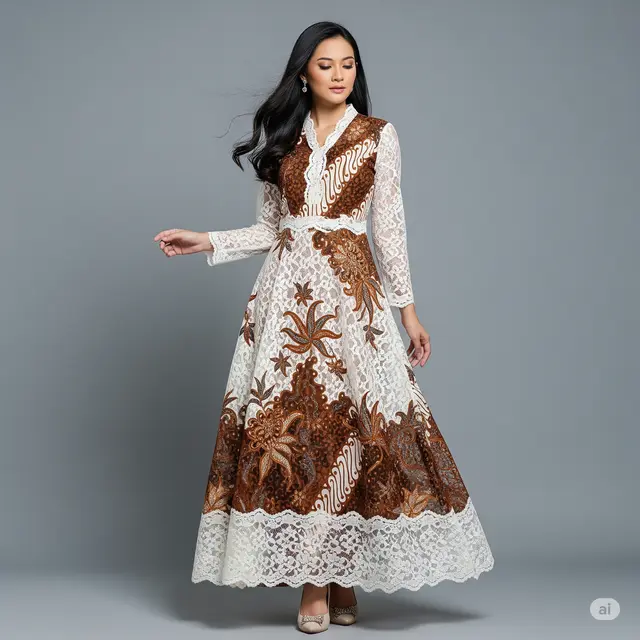 8 Model Dress Batik Elegan Kombinasi Terbaru 2025 yang Menawan - Hot ...