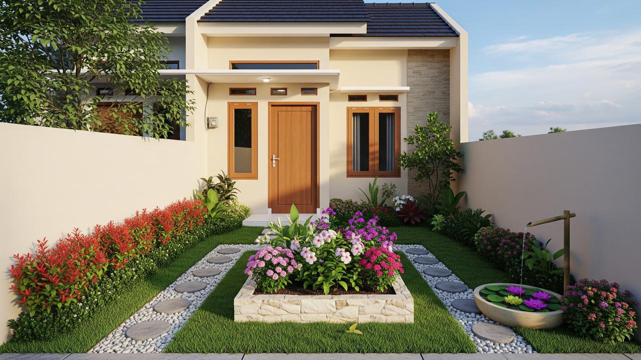8 Model Taman Bunga Depan Rumah Minimalis, Dekorasi Natural yang ...