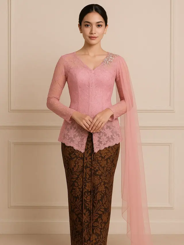 7 Model Kebaya Pink Terbaru 2025, Gaya Adik Maxime saat Siraman Luna ...