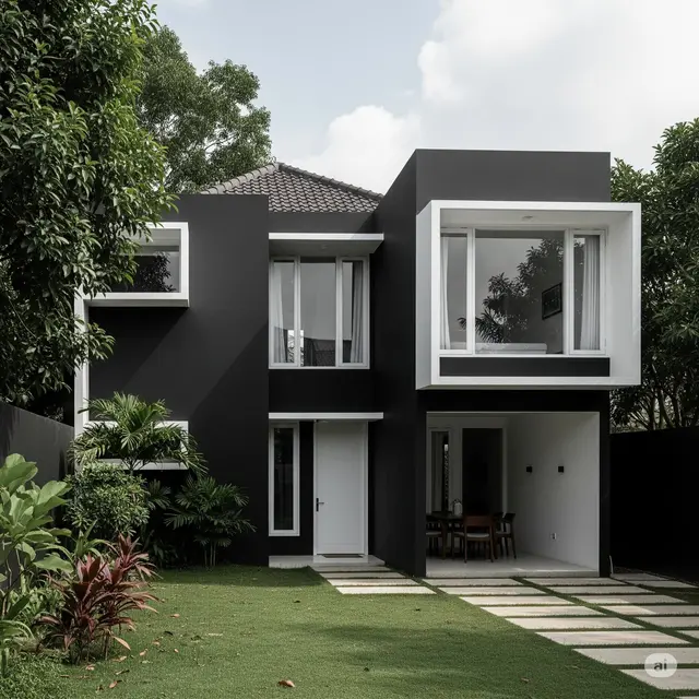 12 Inspirasi Cat Rumah Hitam Putih Sederhana, Elegan, Minimalis, dan ...