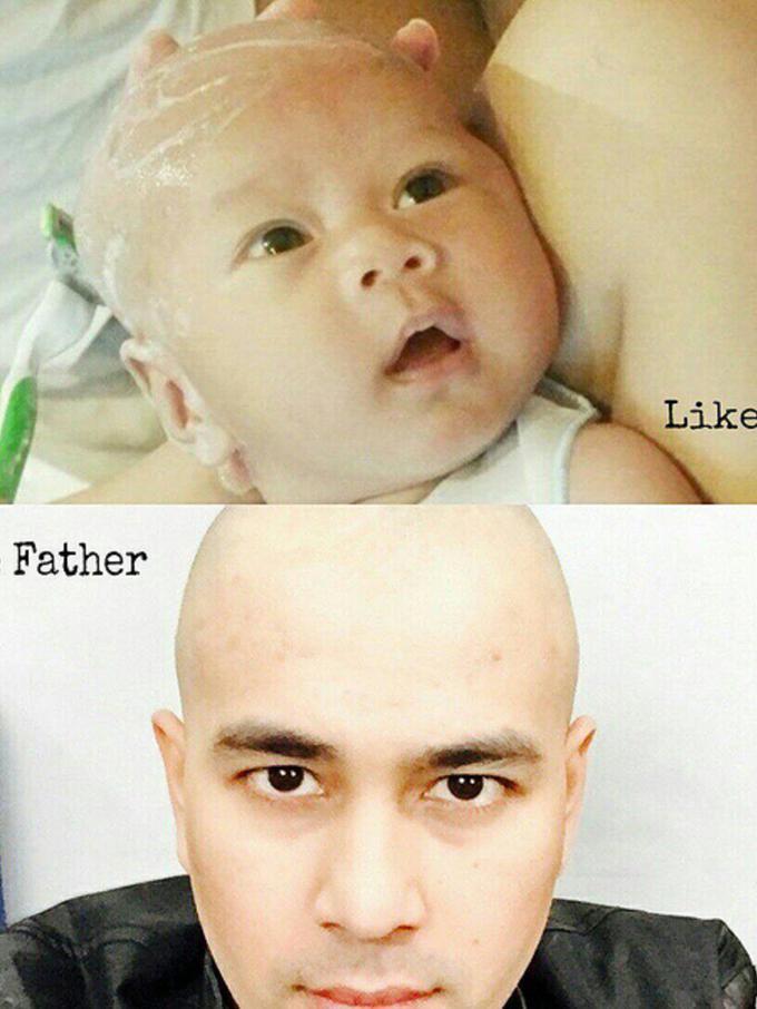 Raffi Ahmad dan Rafathar Sama-sama Botak, Ganteng yang Mana ...