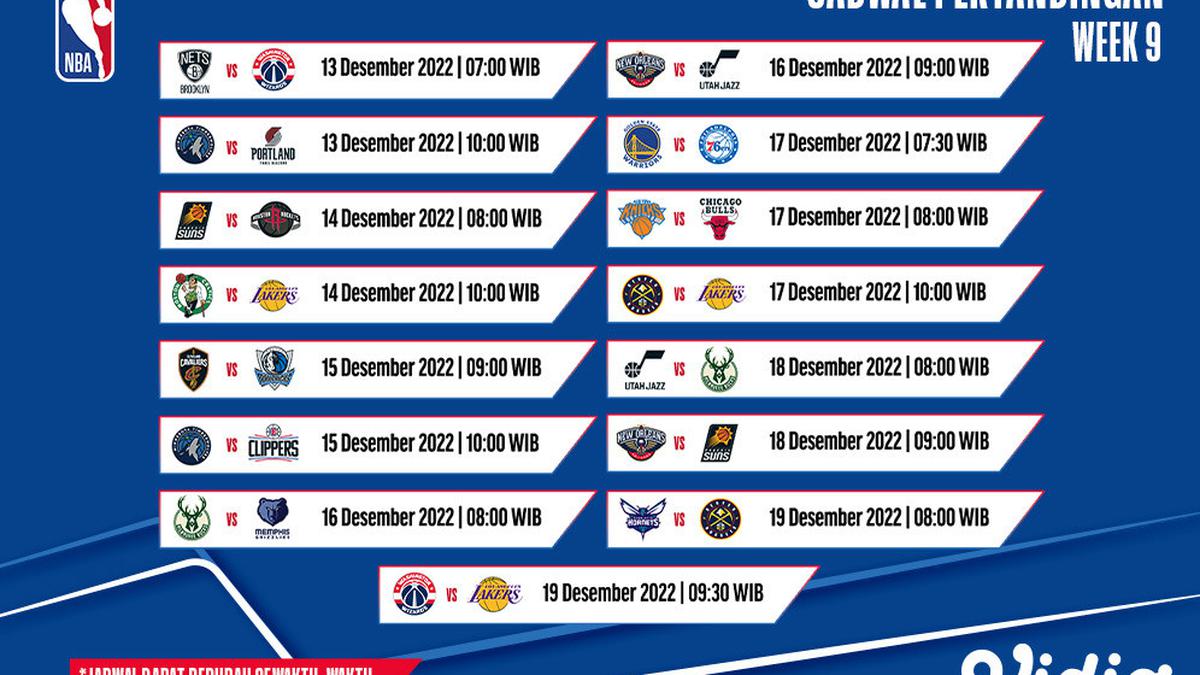 Jadwal dan Live Streaming NBA Week 9 di Vidio, 13-19 Desember 2022 ...